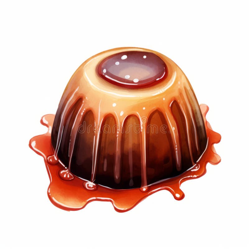 Realistic Jelly Pudding Vector Clipart with Dramatic Shading Stock ...