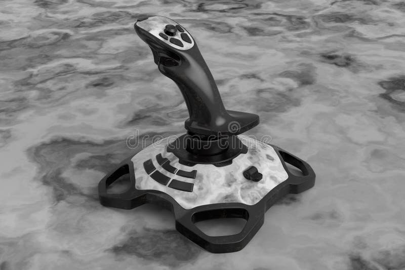 Realistic Joystick for Flight Simulator with Black Marble Texture on ...