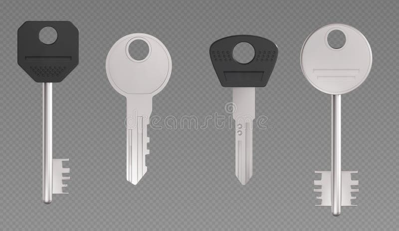 Realistic Key Collection on Transparent Background Stock Vector ...