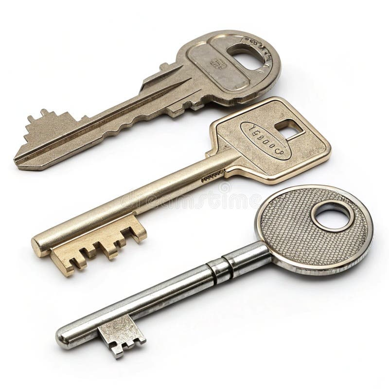 Realistic Keys Isolated on White Background Stock Illustration ...
