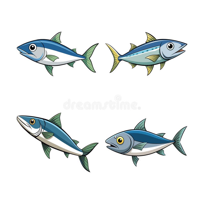Realistic Kingfish Colorful Illustration Stock Vector - Illustration of ...