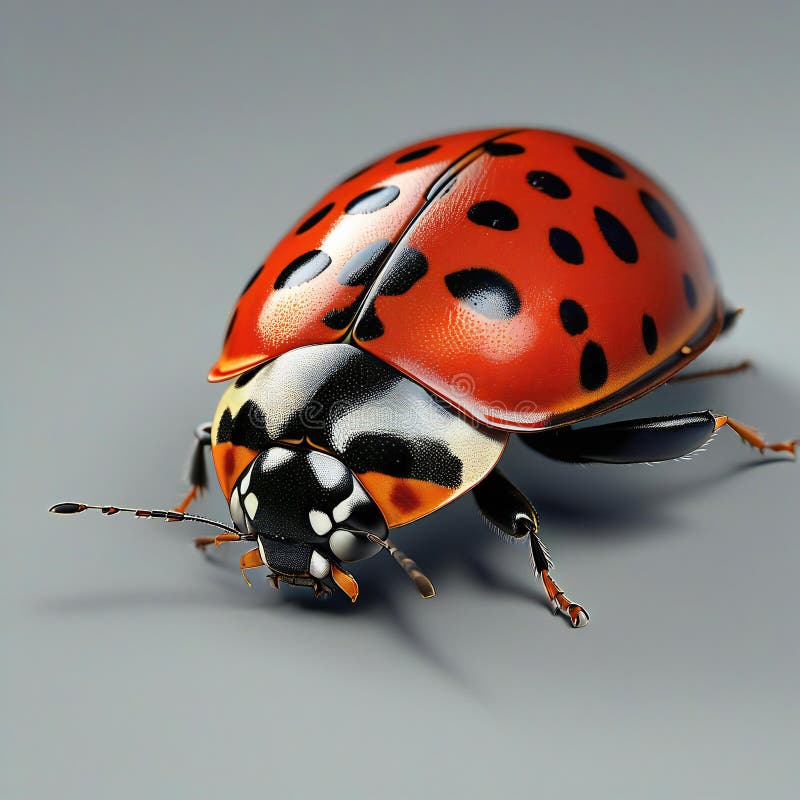 Realistic of Ladybug Isolated on Grey Background Stock Illustration ...