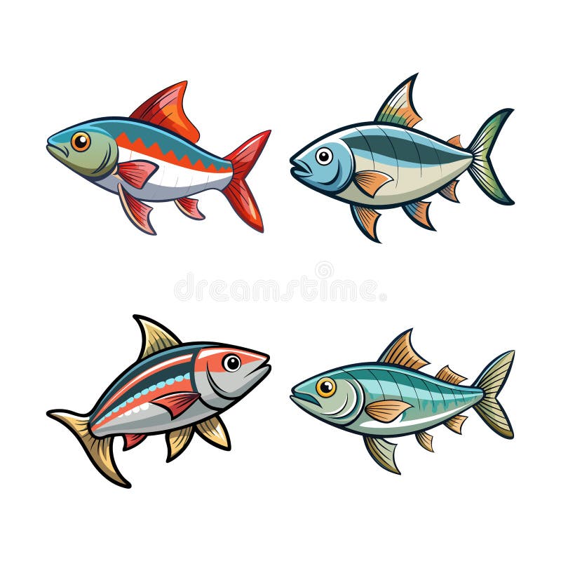 Realistic Ladyfish Artwork with Beautiful Colors Stock Vector ...