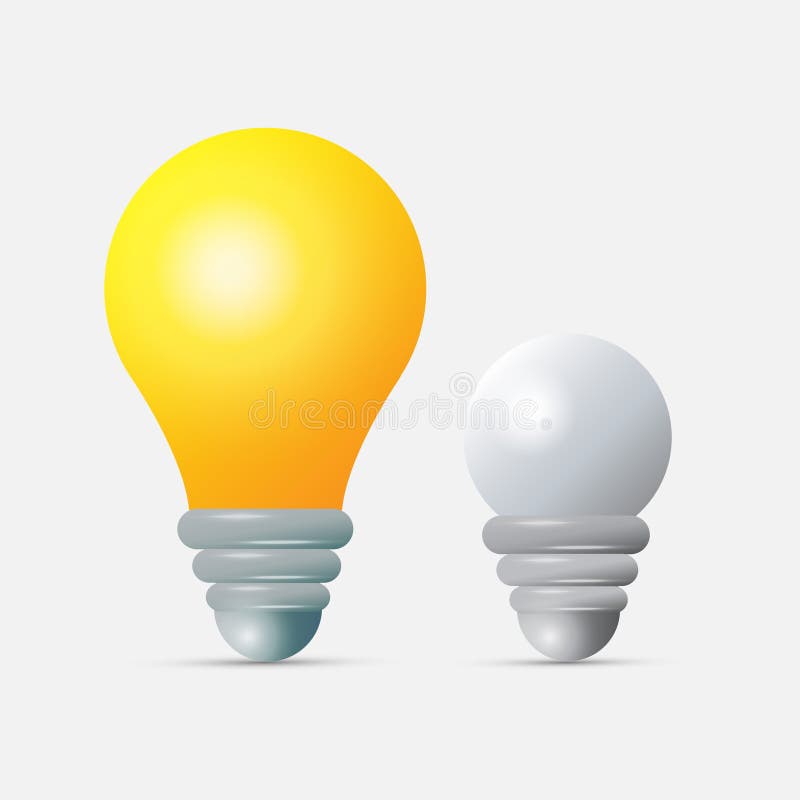 Realistic Lamp Light Bulb Cartoon Design Vector. Collection of Lamp ...