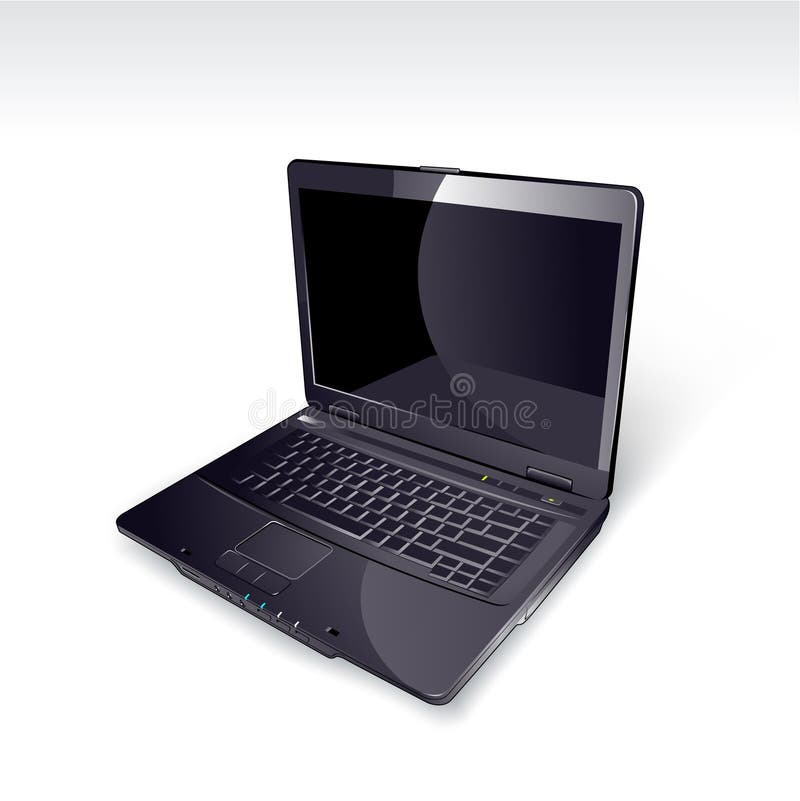 Realistic Laptop Vector Illustration Display Alert Warning for Computer ...