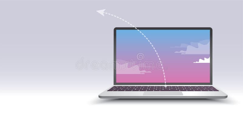 Realistic Laptop Advertisement, with Shadow and Copy Space Stock Vector ...