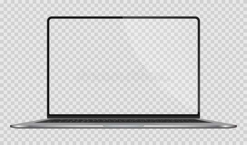 Realistic Laptop with Blank Screen Isolated on Transparent Background ...