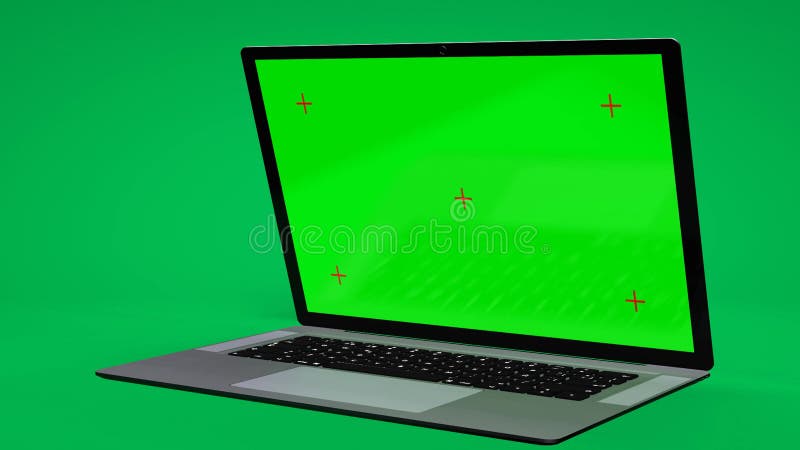 Realistic Laptop with Empty Screen Animation Isolated on White ...