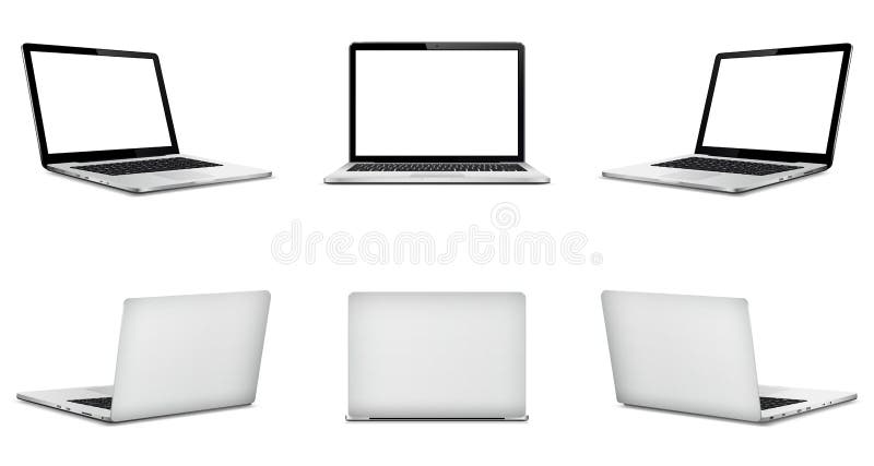 Laptop Front View Mockup. Realistic Color StyleVector Illustration ...