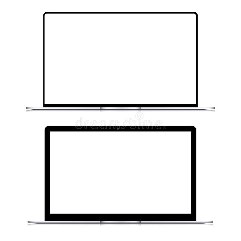 Realistic Laptop Front View. Laptop Modern Mockup. Blank Screen Display ...