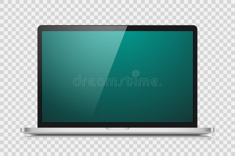 Realistic Laptop Layout with Reflection on a Gray Gradient Background ...