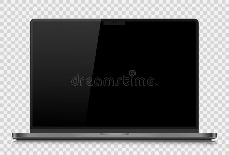 Realistic Laptop Layout with a Dark Silver Case. a Laptop with an Empty ...