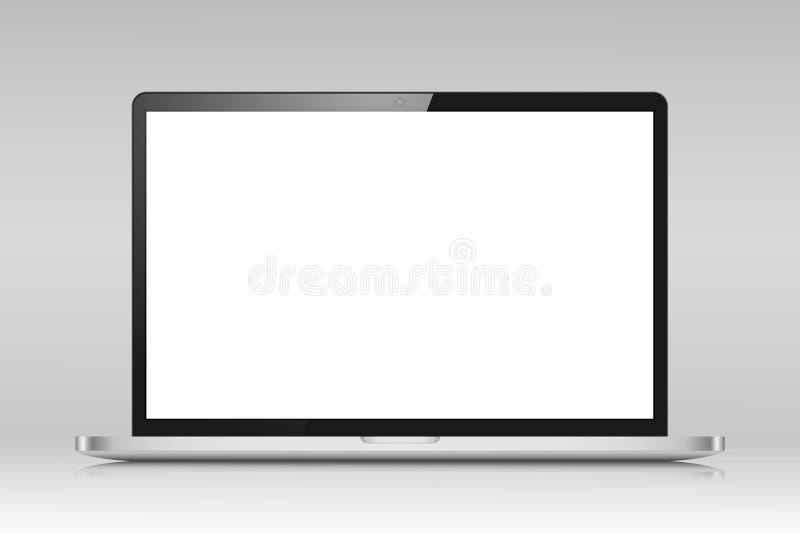 Realistic Laptop Layout with a Silver Case. a Laptop with an Empty Gray ...