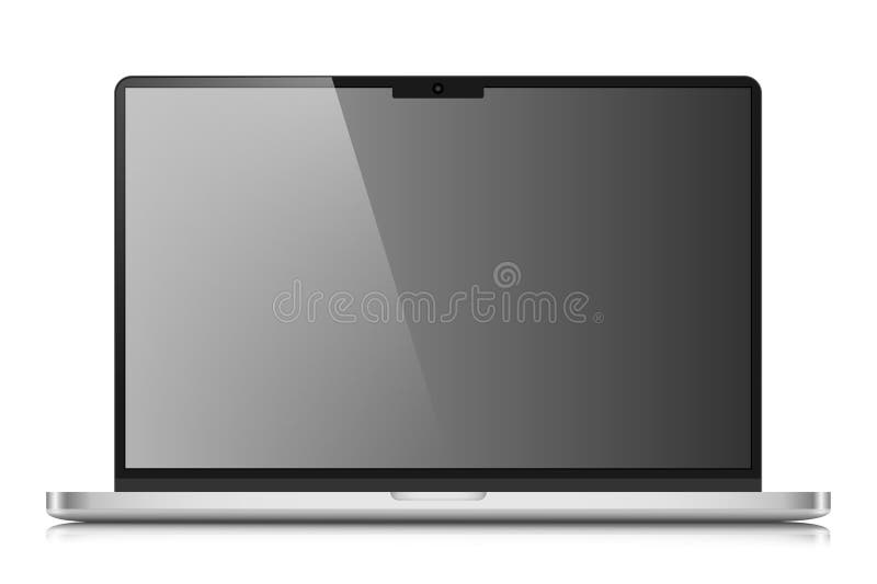 Realistic Laptop Layout with a Silver Case. a Laptop with an Empty Gray ...
