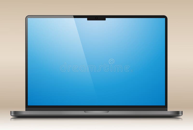 Realistic Layout of a Modern Laptop in a Silver Metal Case. a Laptop ...