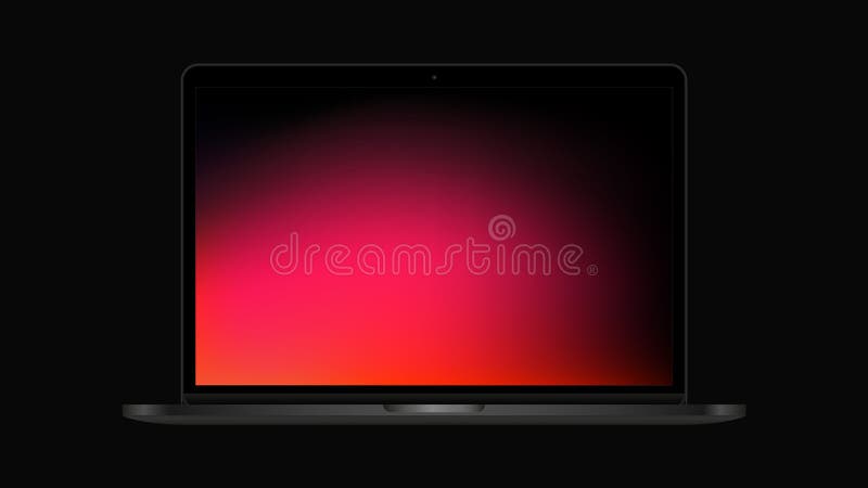Realistic Laptop Mockup with Red Gradient Screen Stock Vector ...