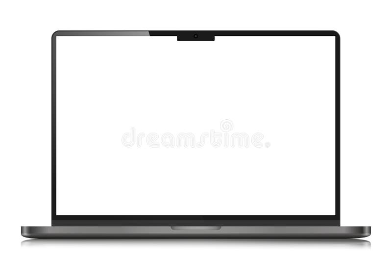 Realistic Laptop Mockup with a White Screen. a Laptop with an Empty ...