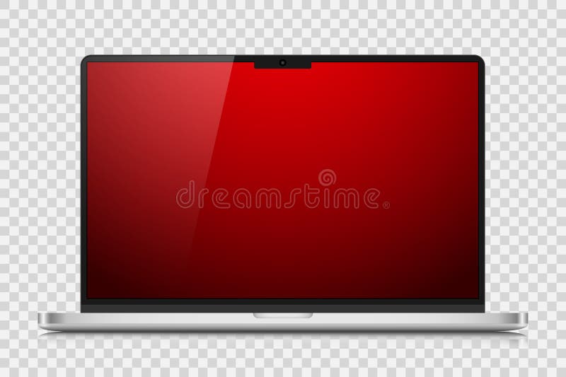 Realistic Laptop Layout with a White Screen and a Light Silver Case ...