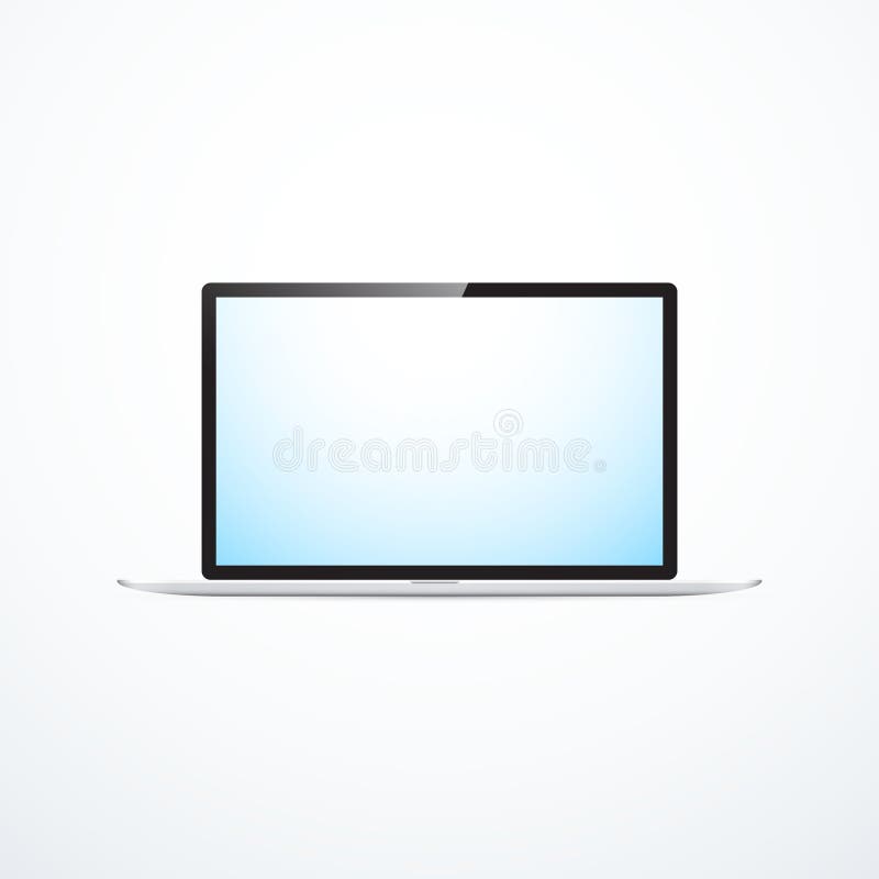 Vector realistic laptop stock vector. Illustration of computer - 102377170