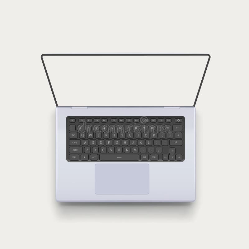 Laptop top view set stock vector. Illustration of monitor - 233064305
