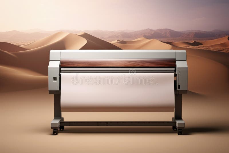Realistic Large Format Printer Mockup. Generate Ai Stock Image - Image ...