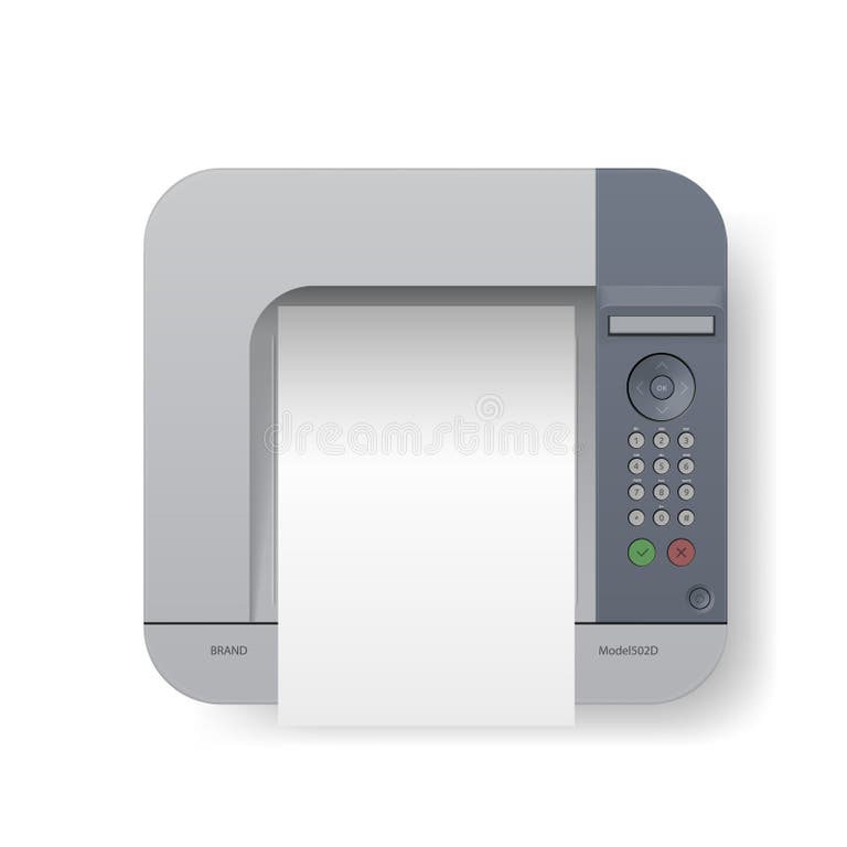 Realistic Laser Printer Top View Stock Illustration - Illustration of ...