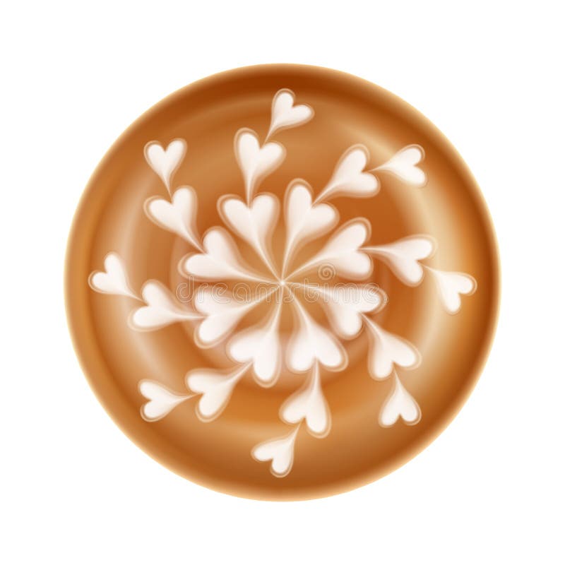Realistic Latte Art stock vector. Illustration of dessert - 265273246