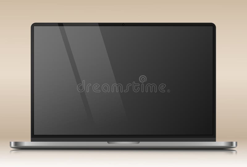 Realistic Layout of a Modern Laptop in a Silver Metal Case. a Laptop ...