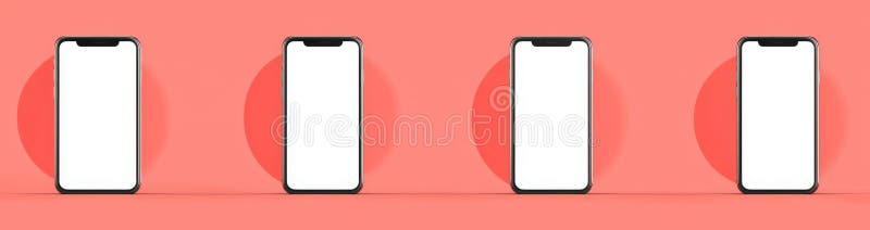 A Realistic Layout of a Smartphone in Different Positions. Mobile Phone ...