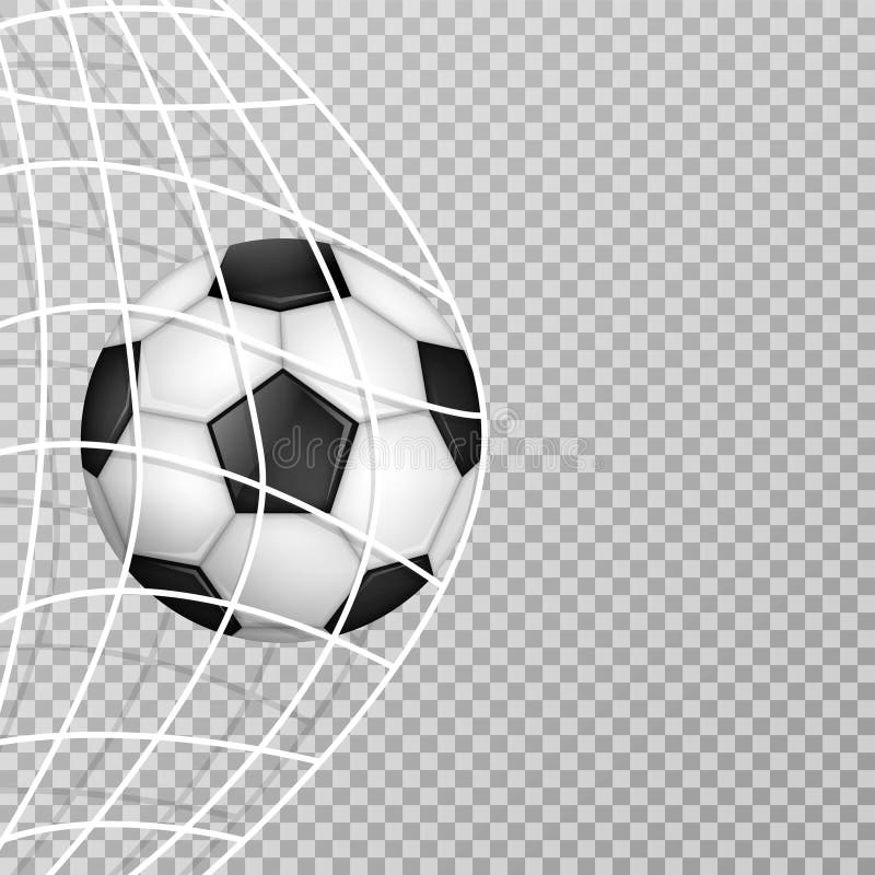 Realistic Leather Soccer Ball in the Net. Vector Illustration Stock ...