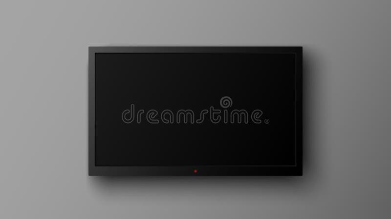 Realistic LED Television Screen on Gray Background Stock Vector ...