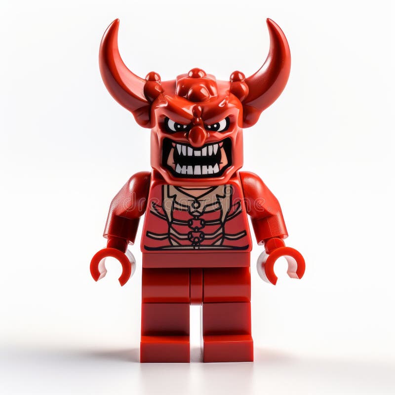 Realistic Lego Devil Red Figure with Mythological References Stock ...