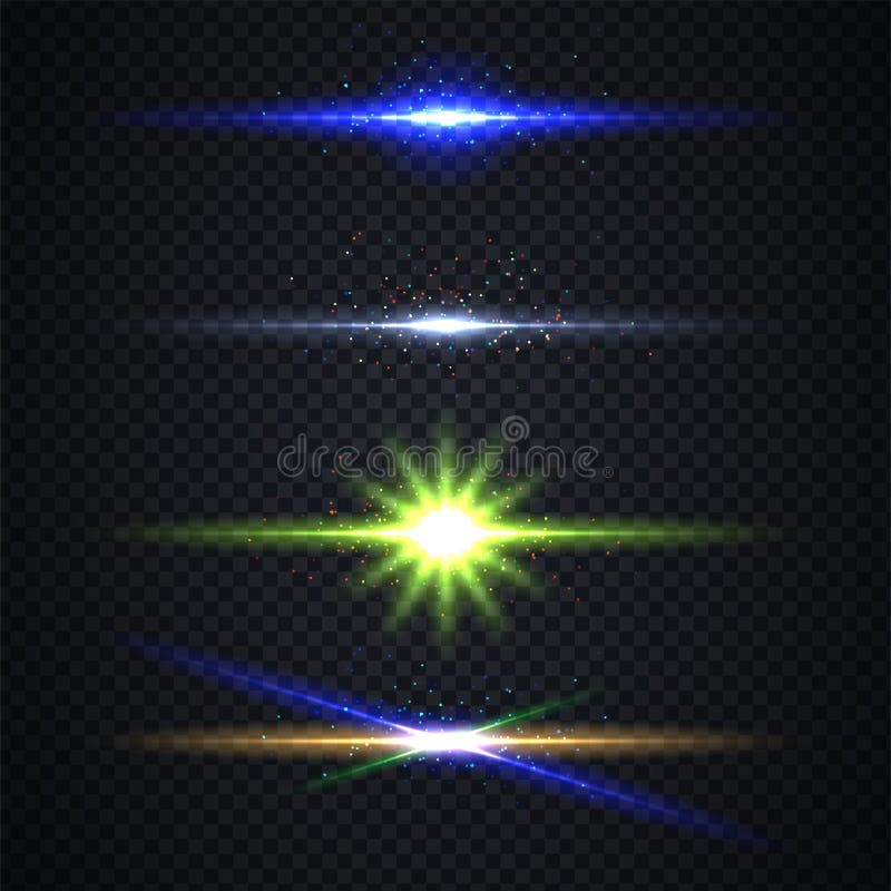 Realistic Lens Flare Elements Collection Stock Vector - Illustration of ...