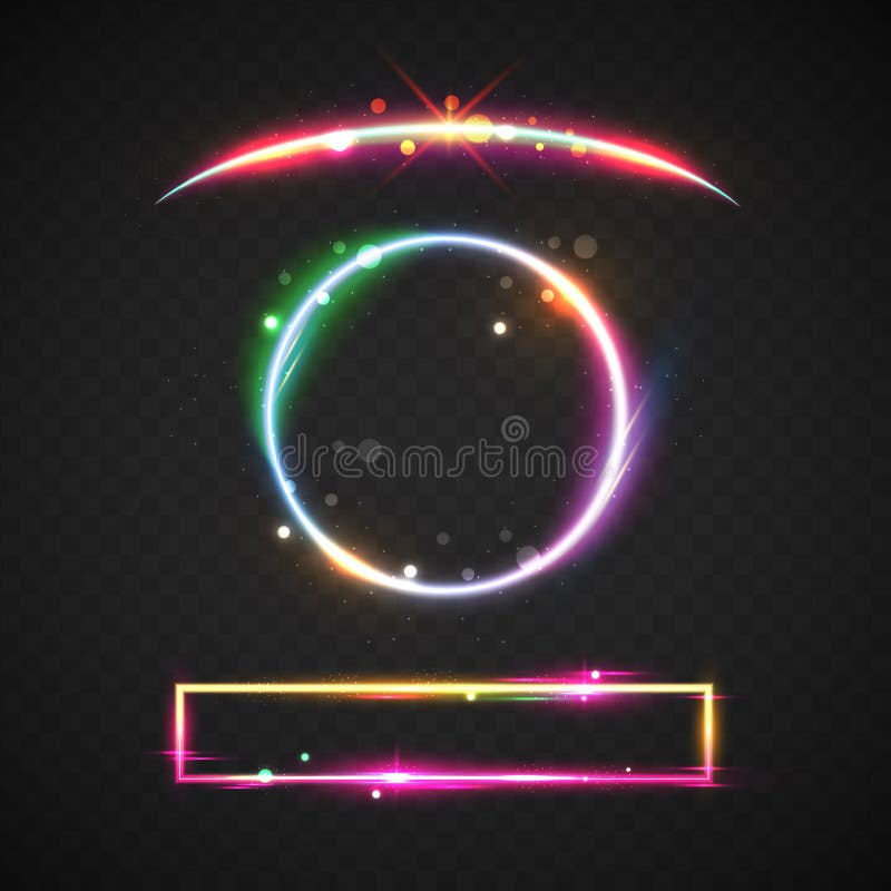 Realistic Lens Flare Elements Collection Stock Vector - Illustration of ...