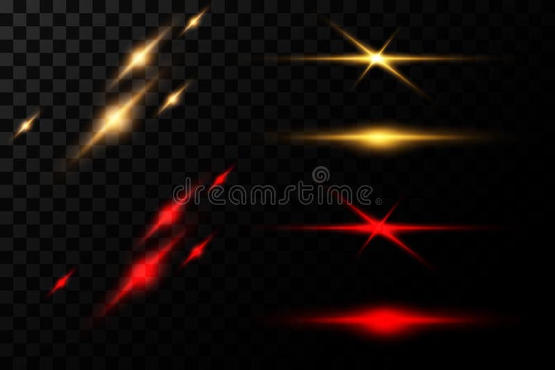 Set of Realistic Light Glare, Neon Highlight. Collection of Bright Lens ...