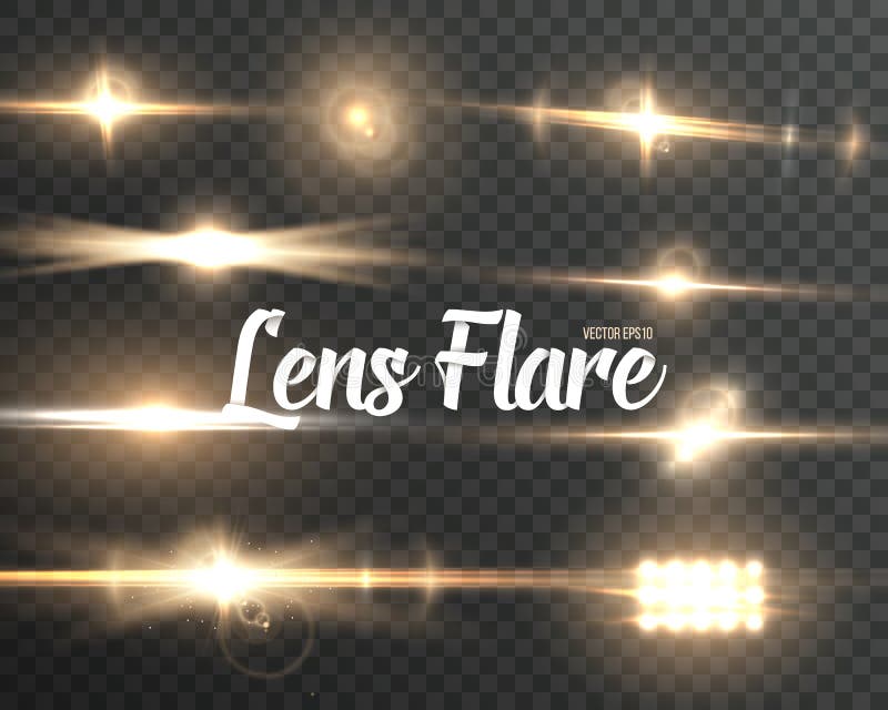 Realistic Lens Flare Set stock vector. Illustration of science - 95447226