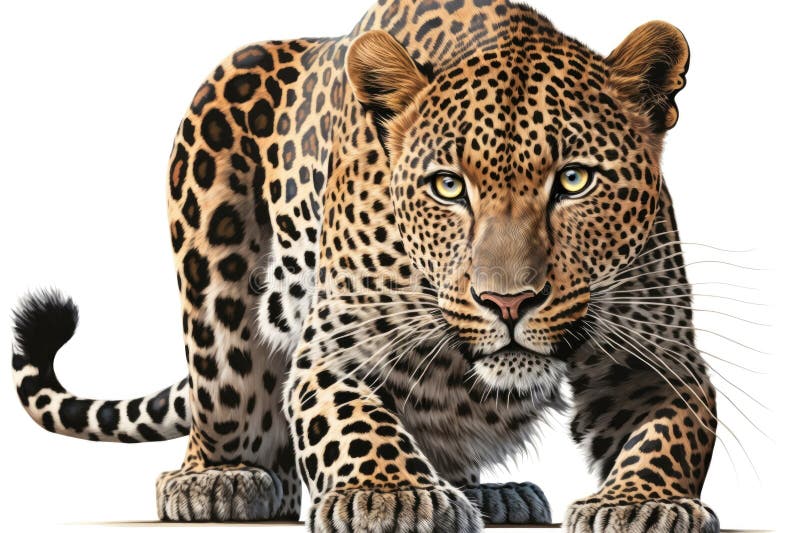 Realistic Leopard on White Background for Posters and Web Design. Stock ...