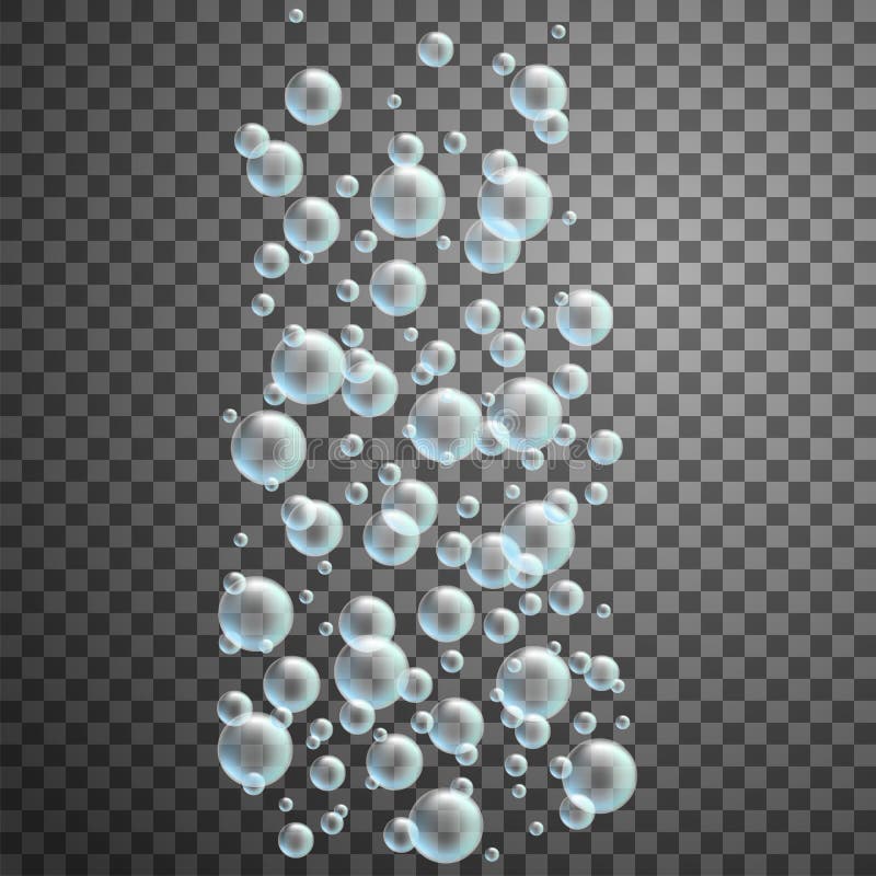 Realistic Oxygen Water Bubbles. Stock Vector - Illustration of liquid ...