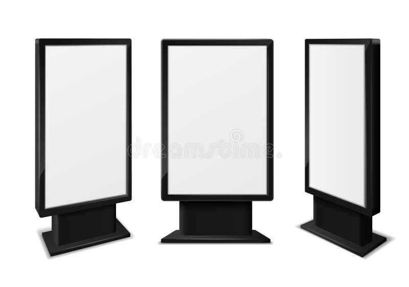 Realistic Light Box. Blank Billboards Front and Different Angles View ...