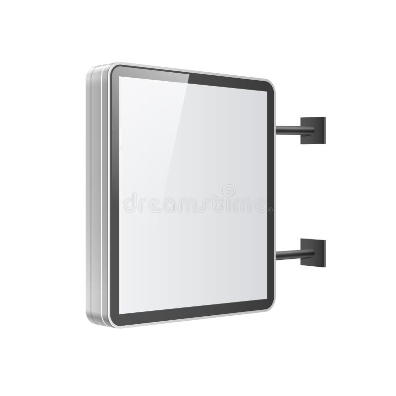 Realistic Light Box Template on White Background Stock Vector ...