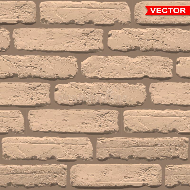 Realistic Light Brown Brick Wall Texture Stock Photo - Image of ...