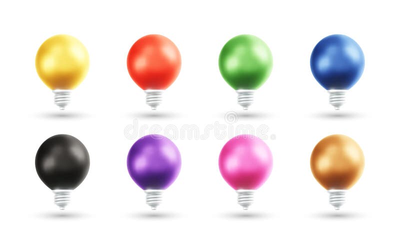 Realistic Light Bulb Set 3d Vector Stock Vector - Illustration of ...