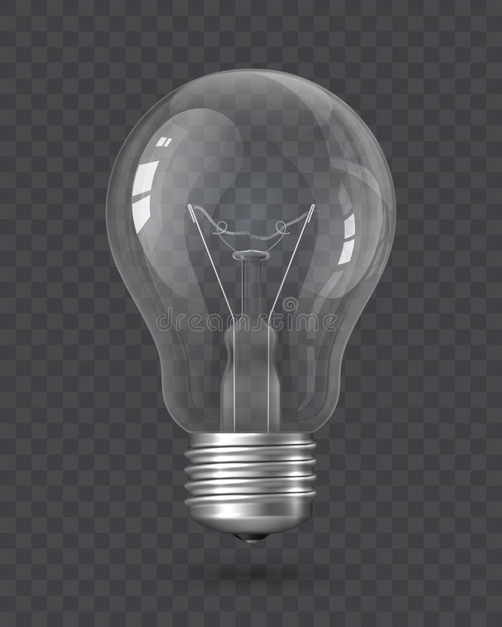 Realistic Light Bulb with Transparency Isolated on a Checkered ...