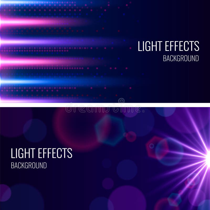 Realistic Light Effects Banner Set Stock Illustration - Illustration of ...