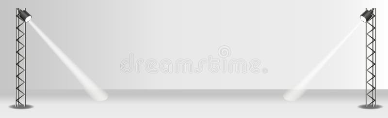 Realistic Light Studio with Spotlights Lighting - Vector Stock Vector ...