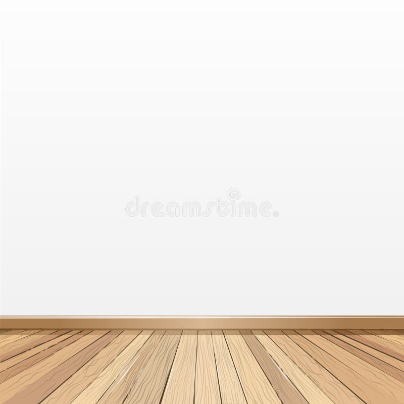 Realistic Light Wood Floor and White Wall, Background for Presentation ...