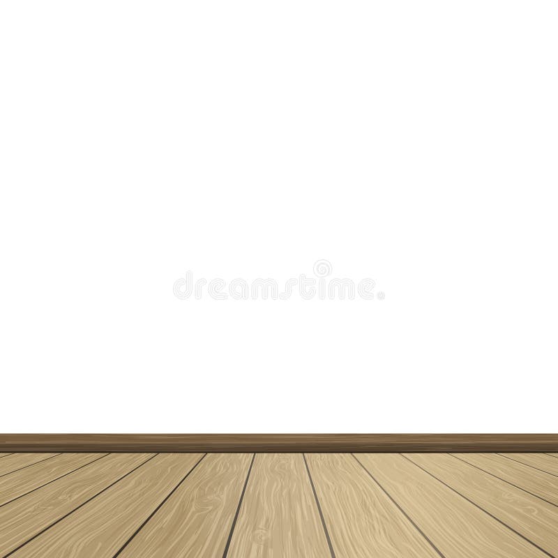 Realistic Light Wood Floor and White Wall, Background for Presentation ...