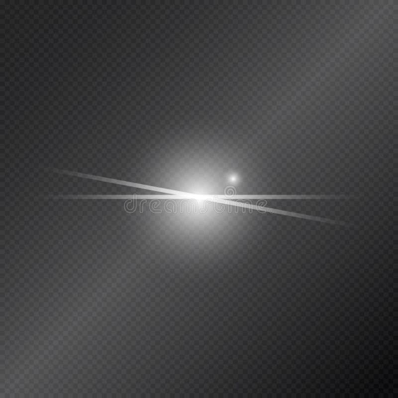 Realistic Lighting, Light Beam Glare Glow on a Dark Background - Vector ...