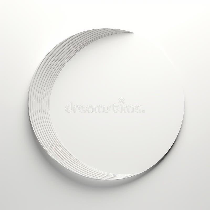 Realistic Lighting: White Crescent Wall with Black Stripe Stock ...