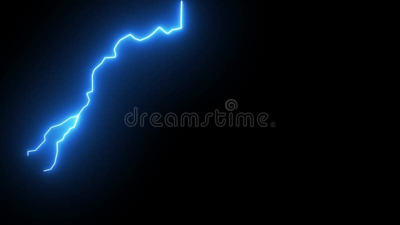 Realistic Lightning Strike on Black Background, Blue Lightning ...